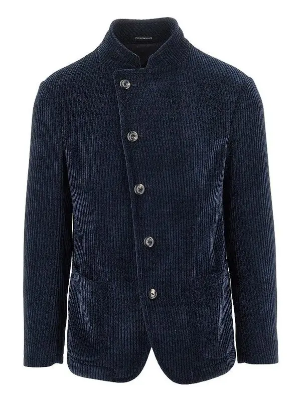 Emporio Armani Ribbed Chenille Jacket - Blue