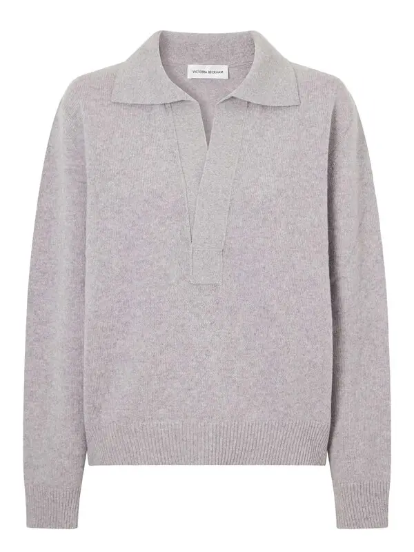 Victoria Beckham Genevieve Wool And Cashmere-blend Sweater - Gray