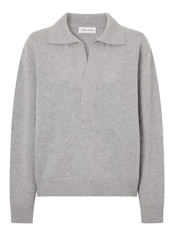 Victoria Beckham Genevieve Wool And Cashmere-blend Sweater - Gray