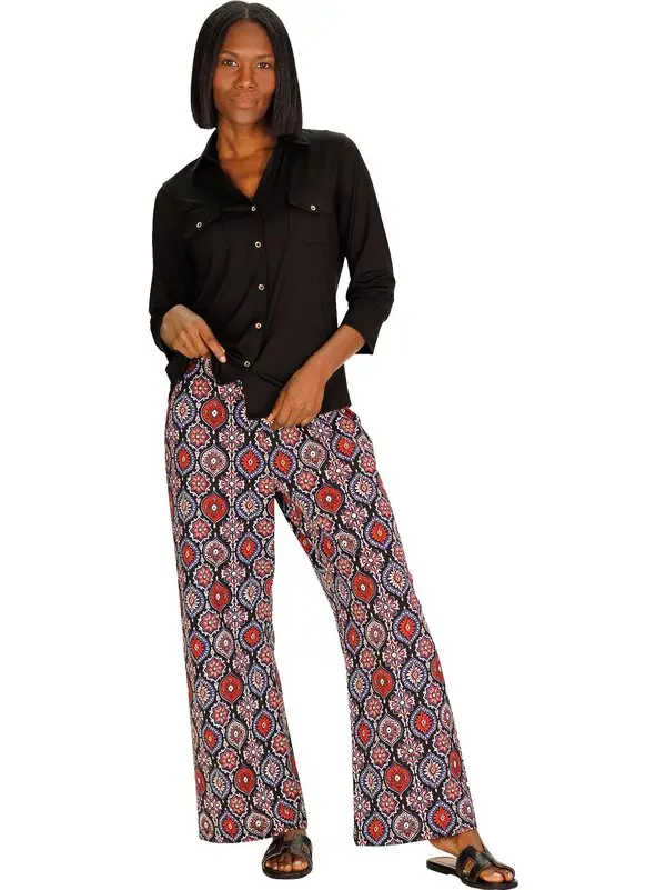 DUFFIELD LANE Printed Flare Trousers - Medallion