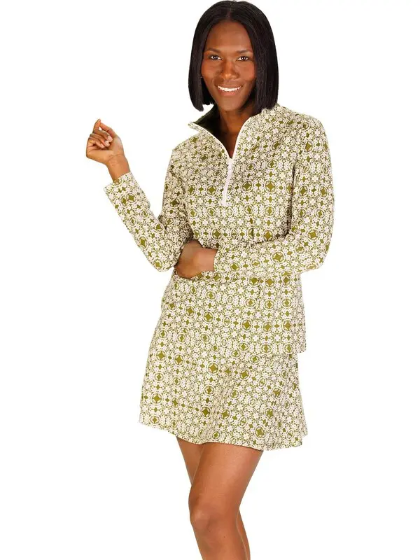 DUFFIELD LANE Active Everett Quarter Zip - Green Tile