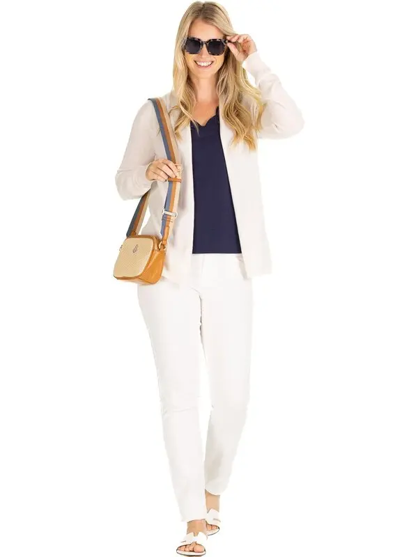 DUFFIELD LANE The 100% Cashmere Maeve Mini Duster Sweater - White