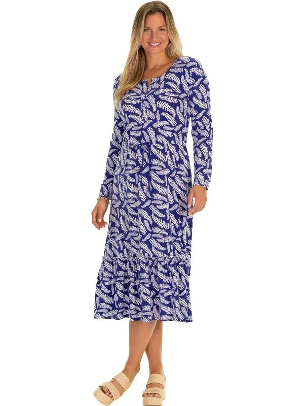DUFFIELD LANE The Mosa Midi Dress - Blue Fern