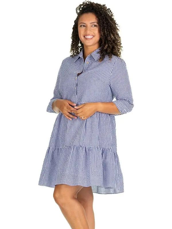 DUFFIELD LANE The Murphy Dress - Navy Gingham