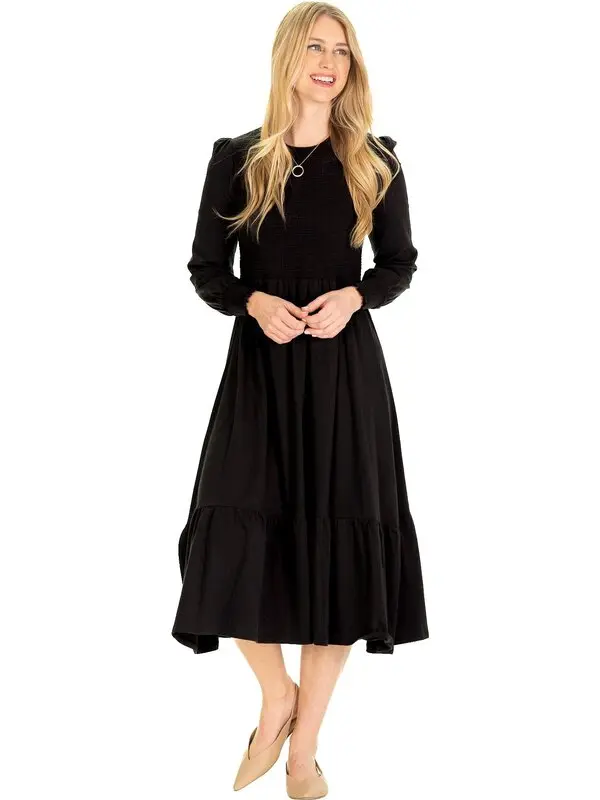 DUFFIELD LANE WHOLESALE The Long Sleeve Jane Dress - Black