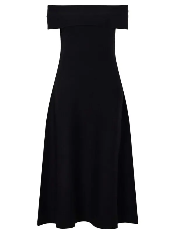 Simkhai Camilla Wool Off-the-shoulder Midi Dress - Black