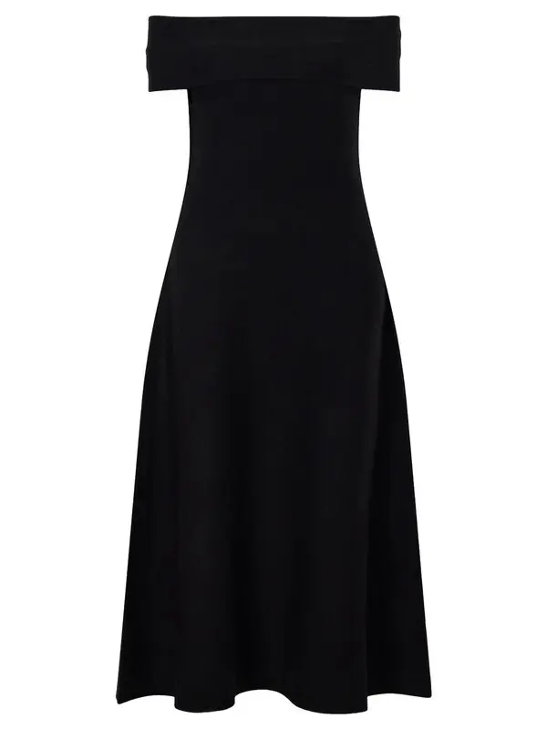 Simkhai Camilla Wool Off-the-shoulder Midi Dress - Black