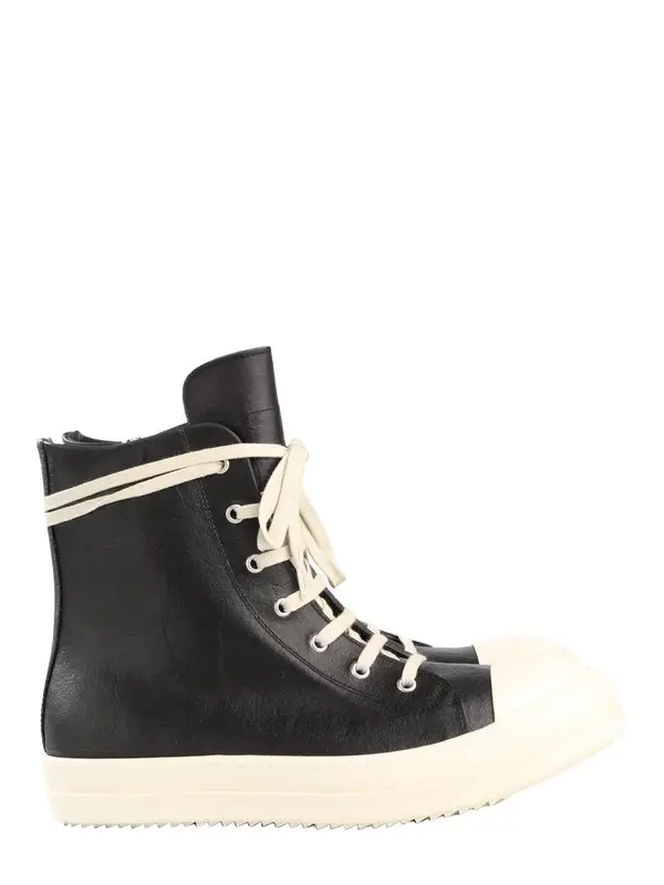 Rick Owens Leather Sneakers - Black