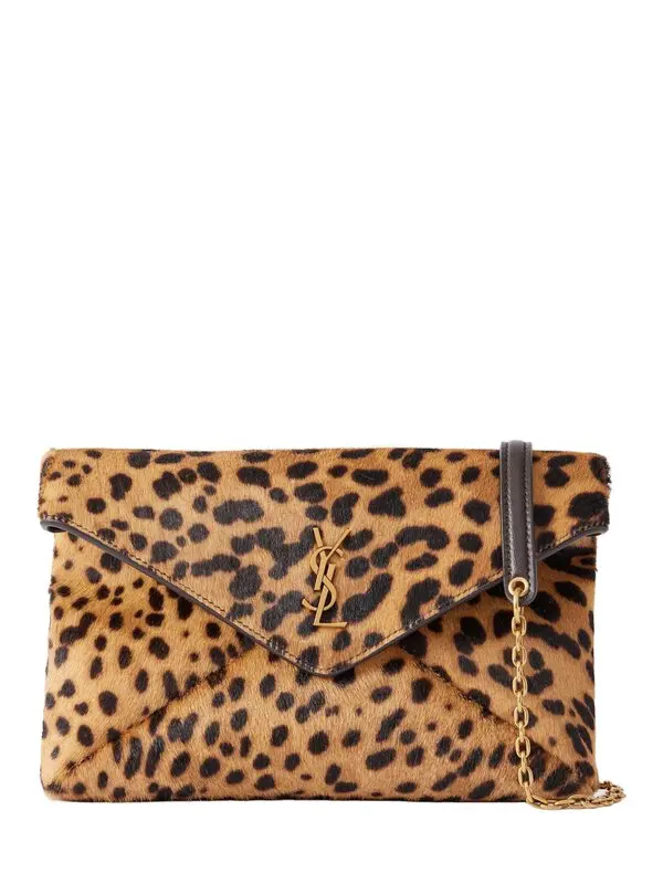 Saint Laurent Cassandre Animal-print Calf Hair Shoulder Bag - Leopard Print