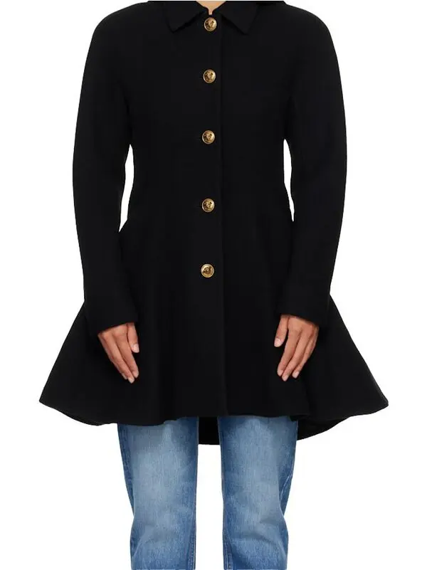 Versace Wool Coat - Black