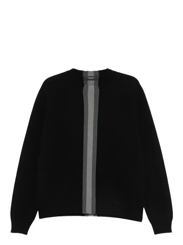 Gucci Stripe-detail Crew-neck Sweater - Black