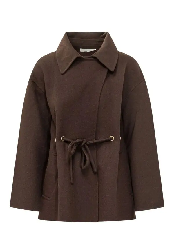 Ba&sh Kam Belted Short Coat - Brown
