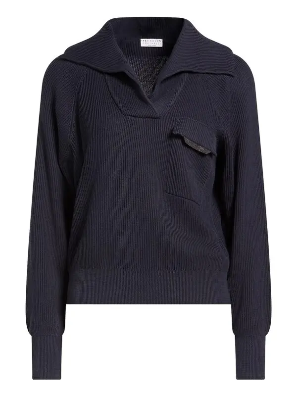 Brunello Cucinelli Solidcolor Knit Top - Blue