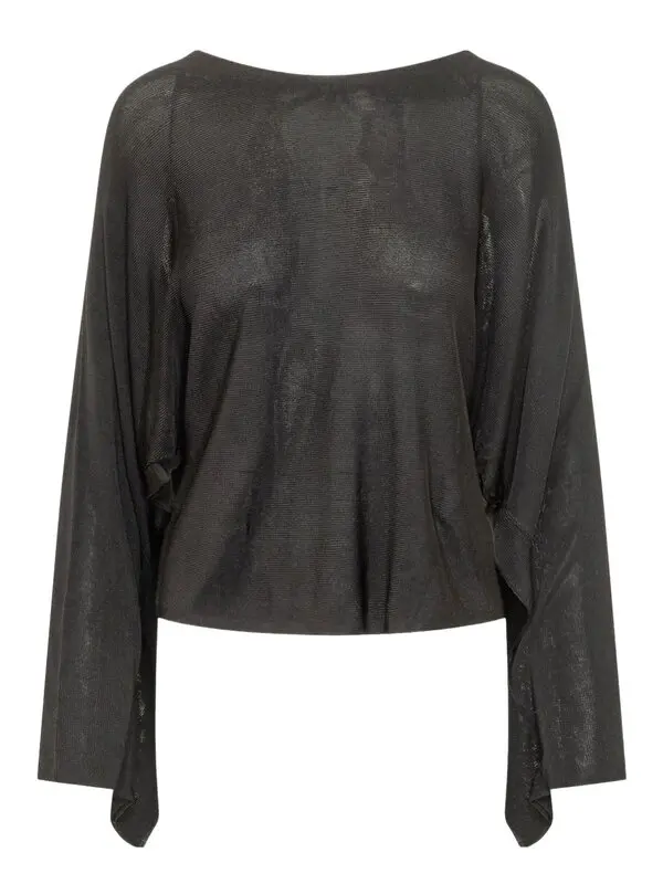 Ba&sh Sara Draped Back Knitted Top - Black