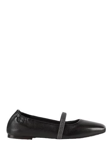 Brunello Cucinelli Squaretoe Kittenheel Shoes - Black