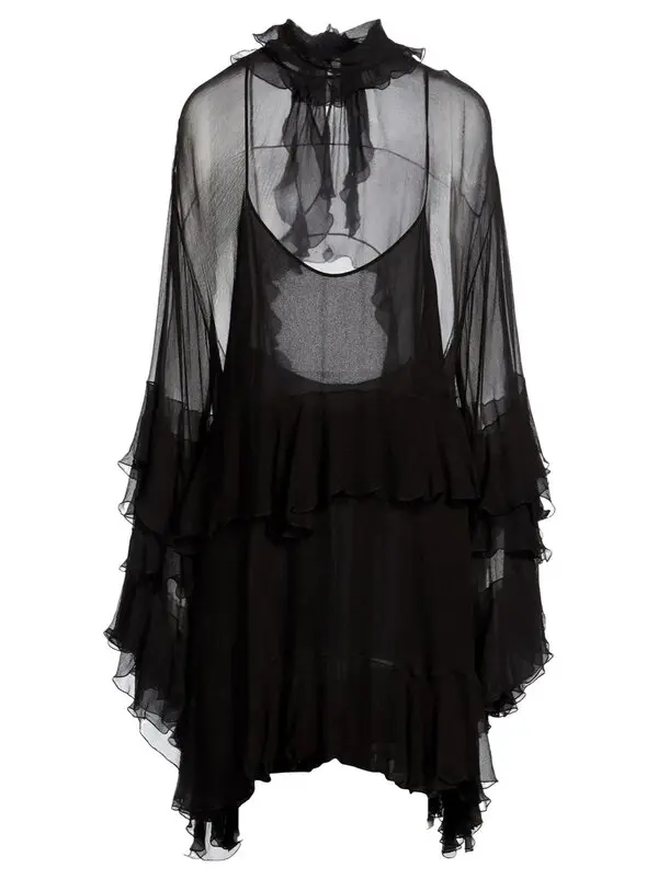Chloé Solid-colored Chiffon Dress - Black