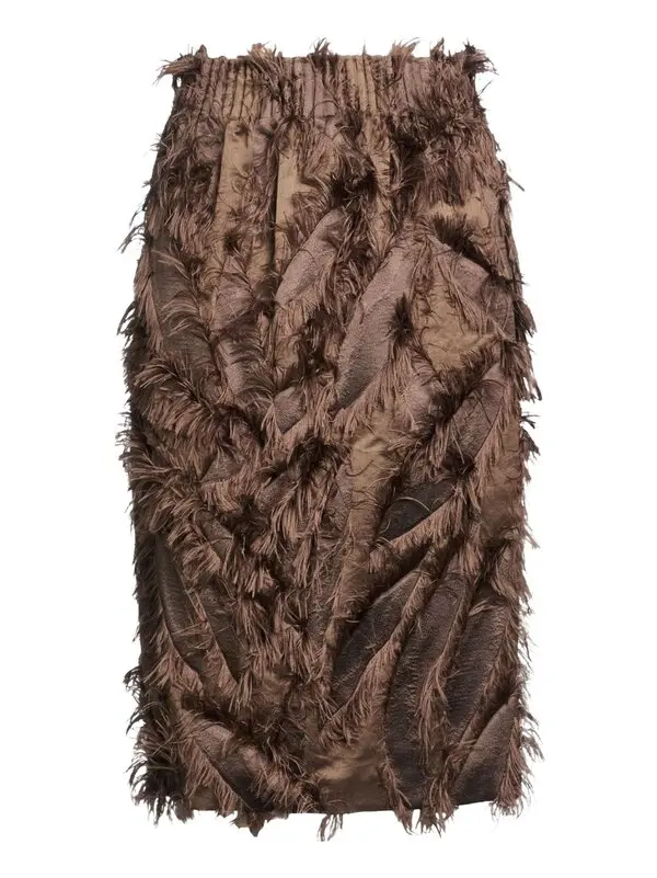Brunello Cucinelli Satin Midi Skirt - Brown