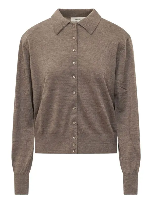 Ba&sh Boston Collared Cardigan - Gray