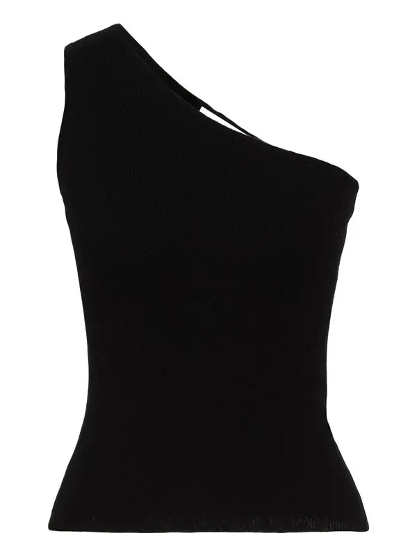 Max Mara Solid Color One-shoulder Tops - Black