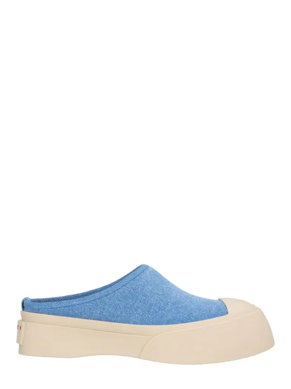 Marni Faded Denim Flatform Mules And Clogs - No