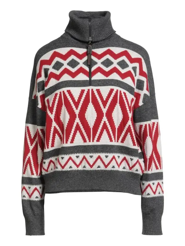 Brunello Cucinelli Multicolor Knit Sweater - Grey