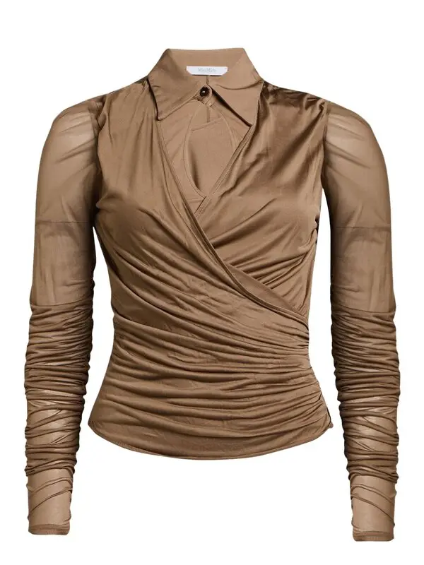 Max Mara Plain Colour Tops - Brown