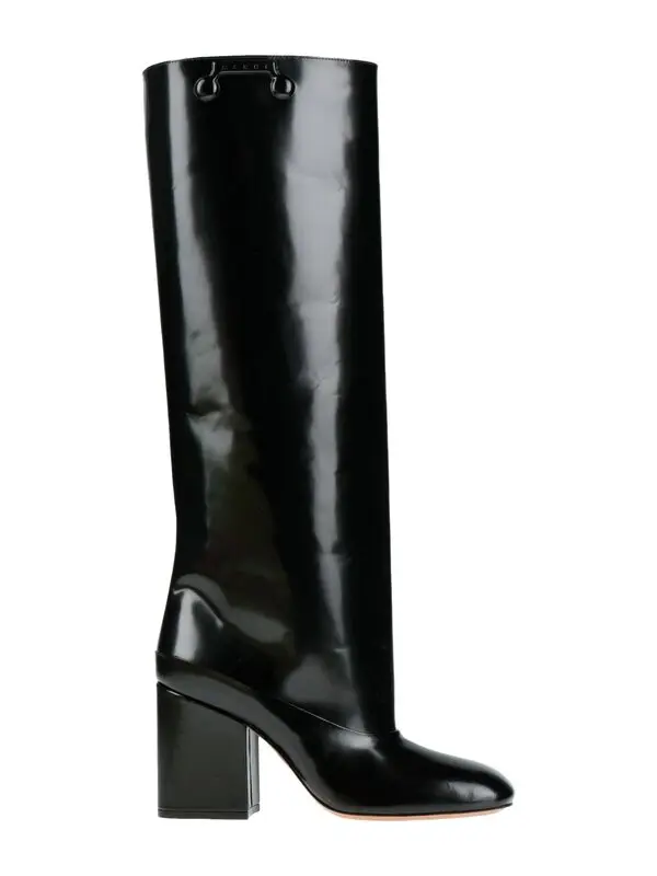 Marni Glossed-leather Square Toe Boots - No