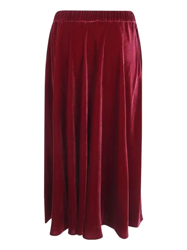 Aspesi Long Velvet Skirt - Deep Red