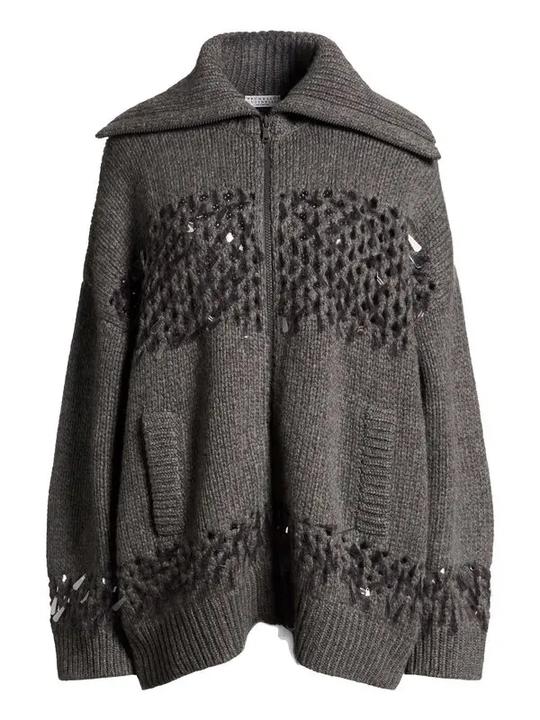 Brunello Cucinelli Cashmere Turtleneck Knit Sweater - Grey