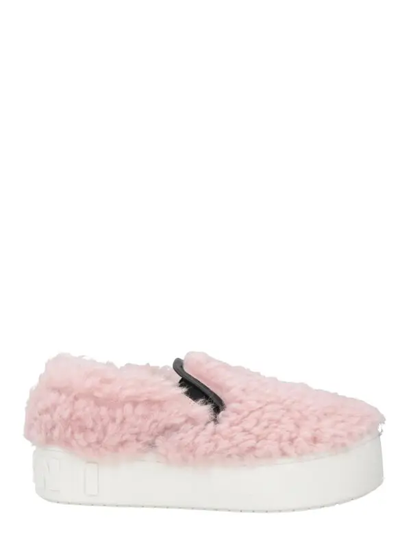 Marni Teddy Fleece Platform Slip Ons - Pink