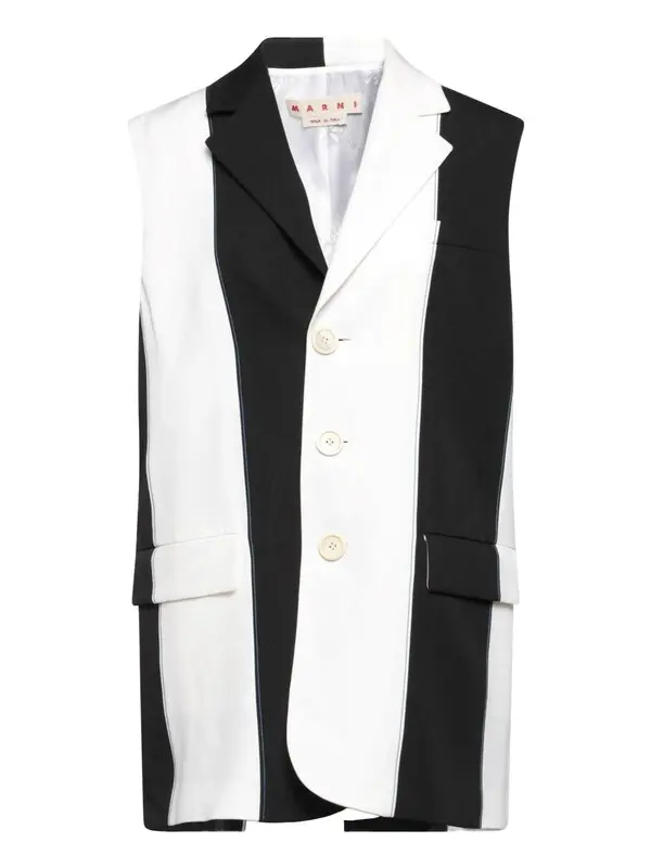 Marni Striped Sleeveless Suit Jacket - Black