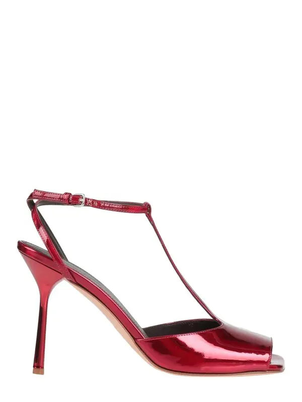 Sportmax Leather Upper Stiletto Sandals - Red