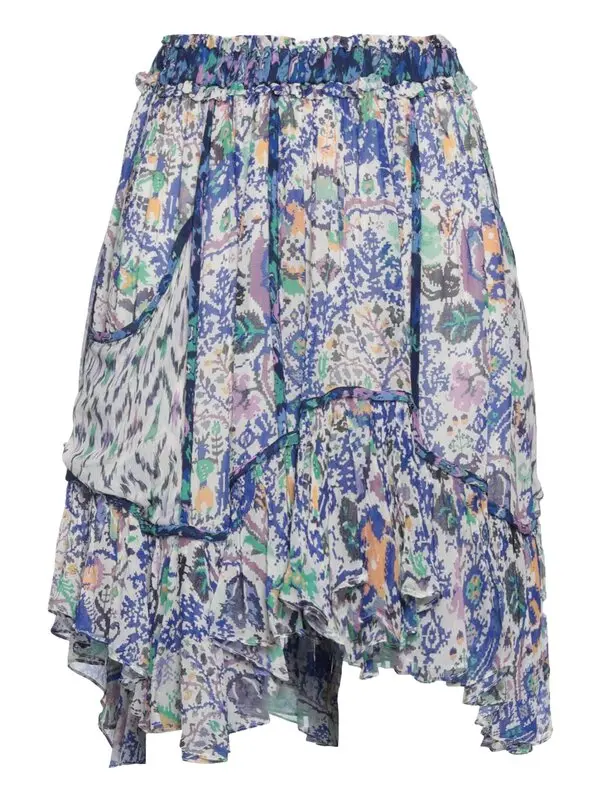 Isabel Marant Étoile Multi-color Chiffon Asymmetrical Skirt - Blue
