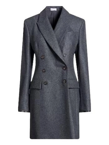 Brunello Cucinelli Long Wool Singlebreasted Coat - Black