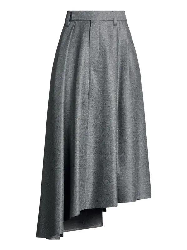 Brunello Cucinelli Asymmetrical Solidcolor Skirt - Grey