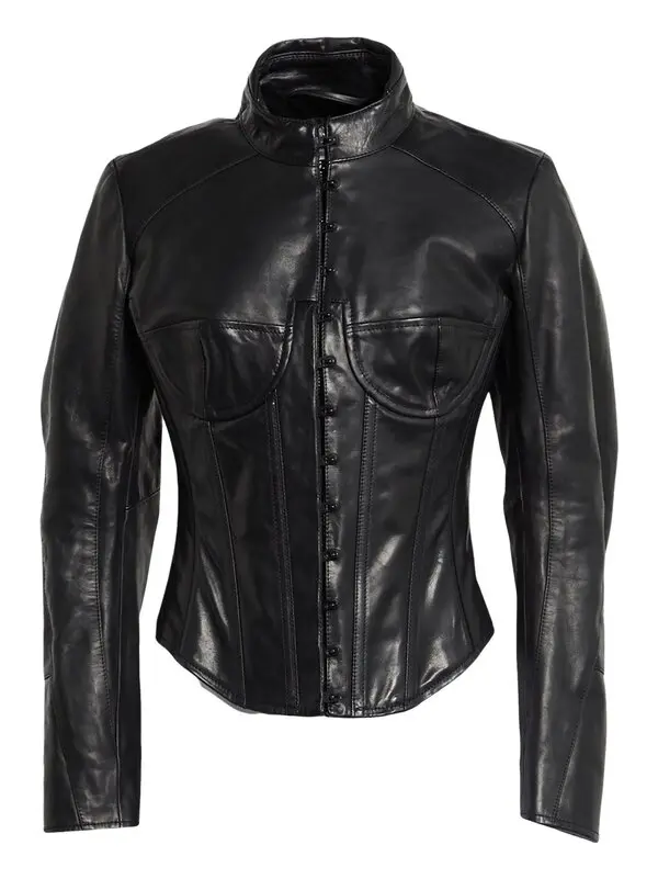 Balenciaga Leather Knight Jacket - Black