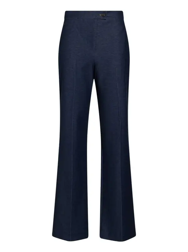 Max Mara Solid Color Casual Trousers - Blue
