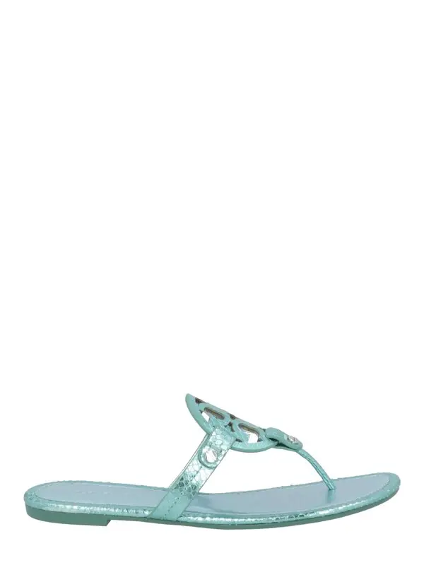 Tory Burch Flat Metallic Thong Sandals - Blue
