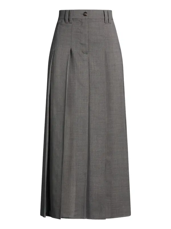 Brunello Cucinelli Solidcolor Ruched Skirt - Charcoal-grey