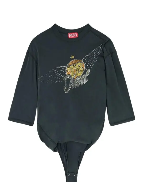 DIESEL® T-shirt Bodysuit With Concert Graphics - Black