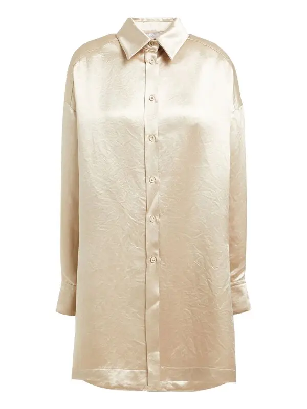 Max Mara Solid Satin Long Shirt - No