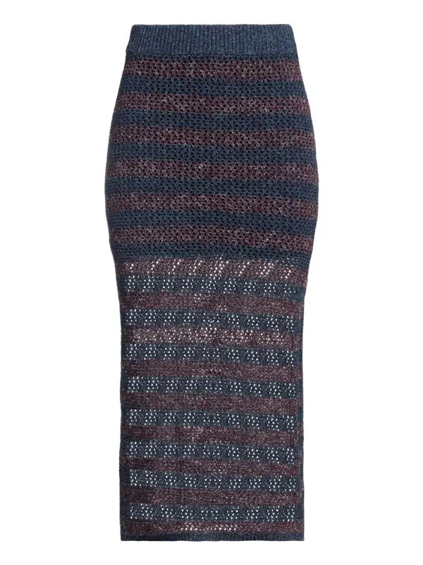 Rag & Bone Midi Knit Skirt - Blue