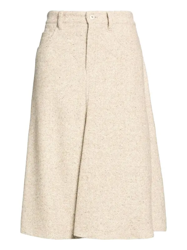 Brunello Cucinelli Herringbone Flared Skirt - Sand