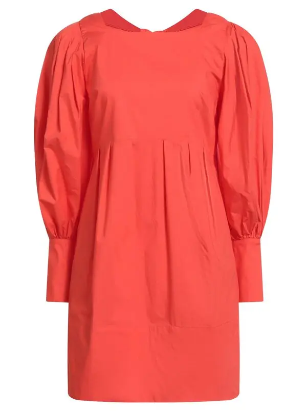 Farm Rio Solid-color Long-sleeve Dress - Orange