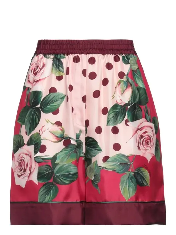 Dolce & Gabbana Satin Polka Dot Midi Skirt - Multicolor