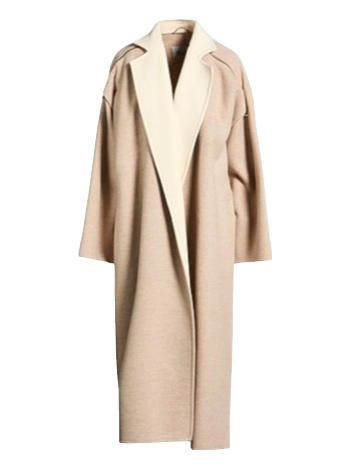 Max Mara Single-breasted Woolen Overcoat - Beige