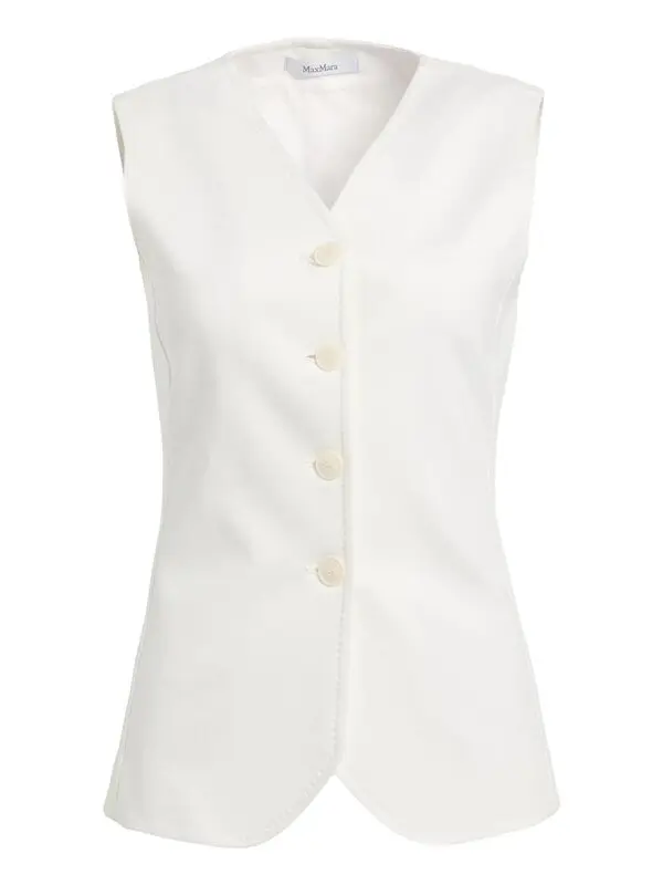 Max Mara Solid Waistcoats - White
