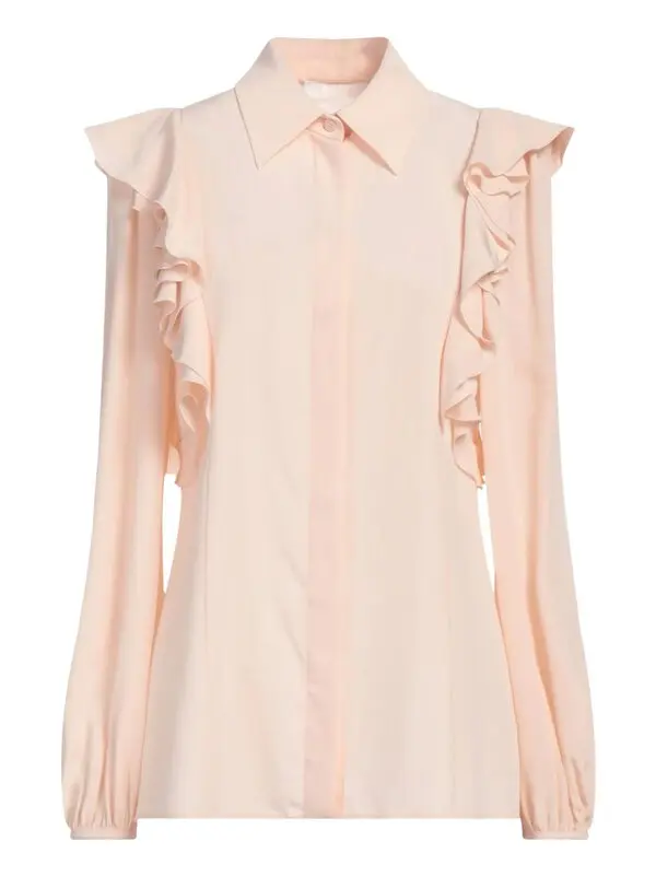 Chloé Pleated Long-sleeve Shirt - Pink