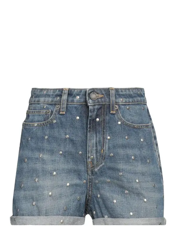 Saint Laurent Mid- Denim Shorts - Blue