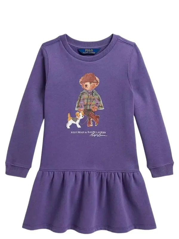 Ralph Lauren Polo Bear Ruffled Dress - Purple